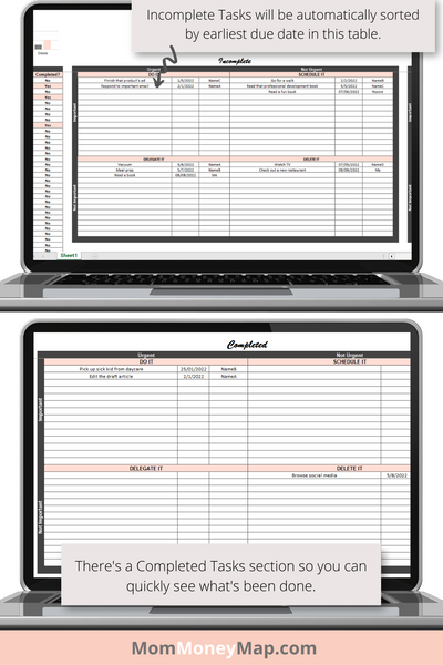 Priority Matrix Excel Spreadsheet With Due Dates And Assign Column 0551
