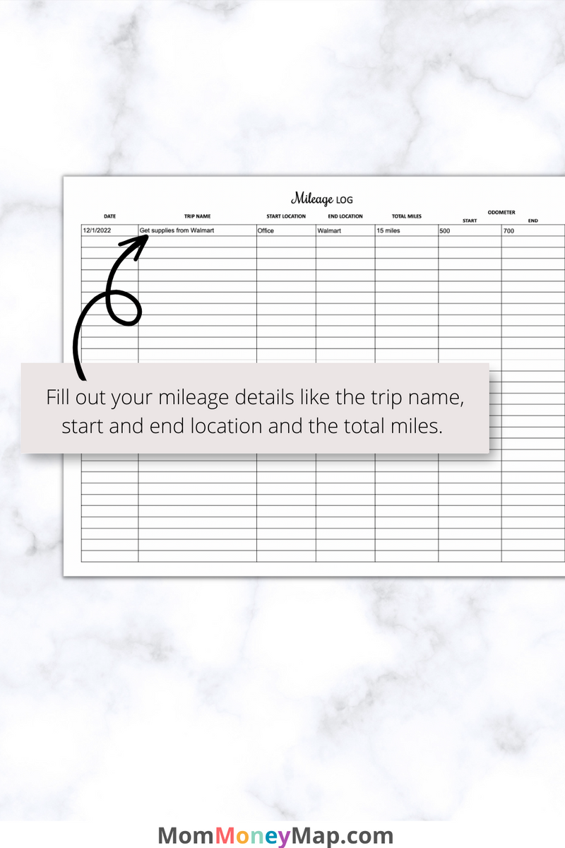 Mileage Log Printable PDF – Vehicle Mileage & Expense Tracker – Mom ...
